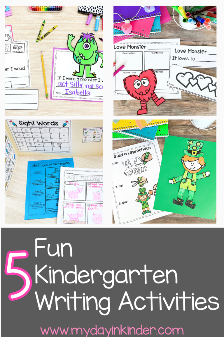 4 Fun Kindergarten Writing Activities- My Day in K
